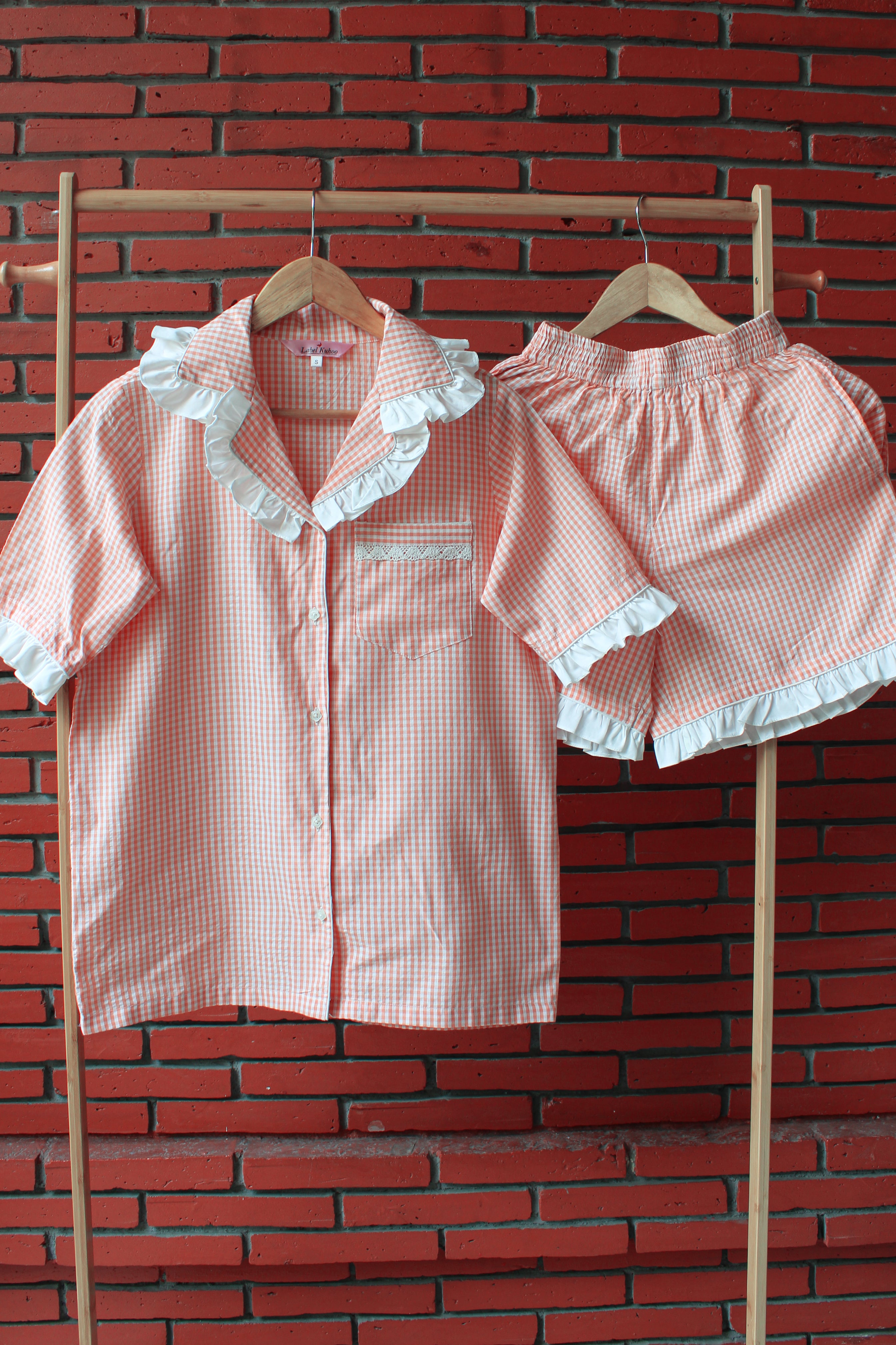 Buy the Orange Cream Shorts Set | 100% Cotton | Label Kuhoo