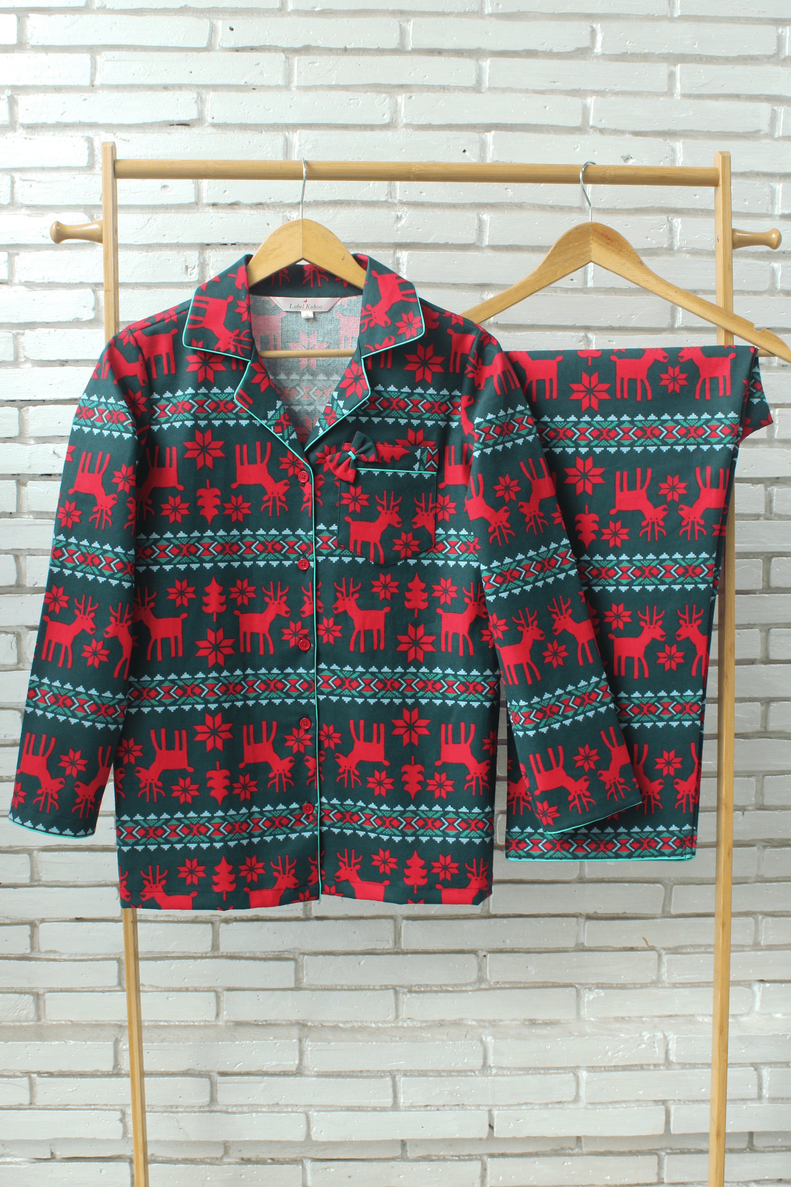 Jingle Reindeer Night Suit Set – Label Kuhoo